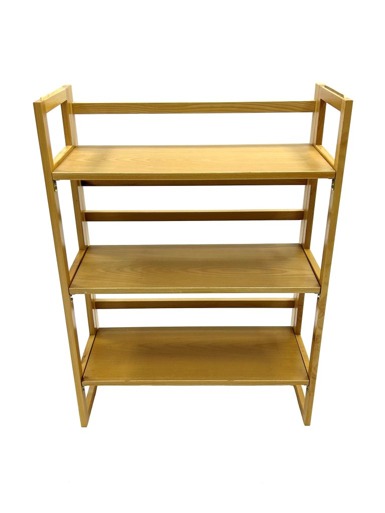 Stacking Wooden Book Shelves - 3 Tier Folding Book Shelf