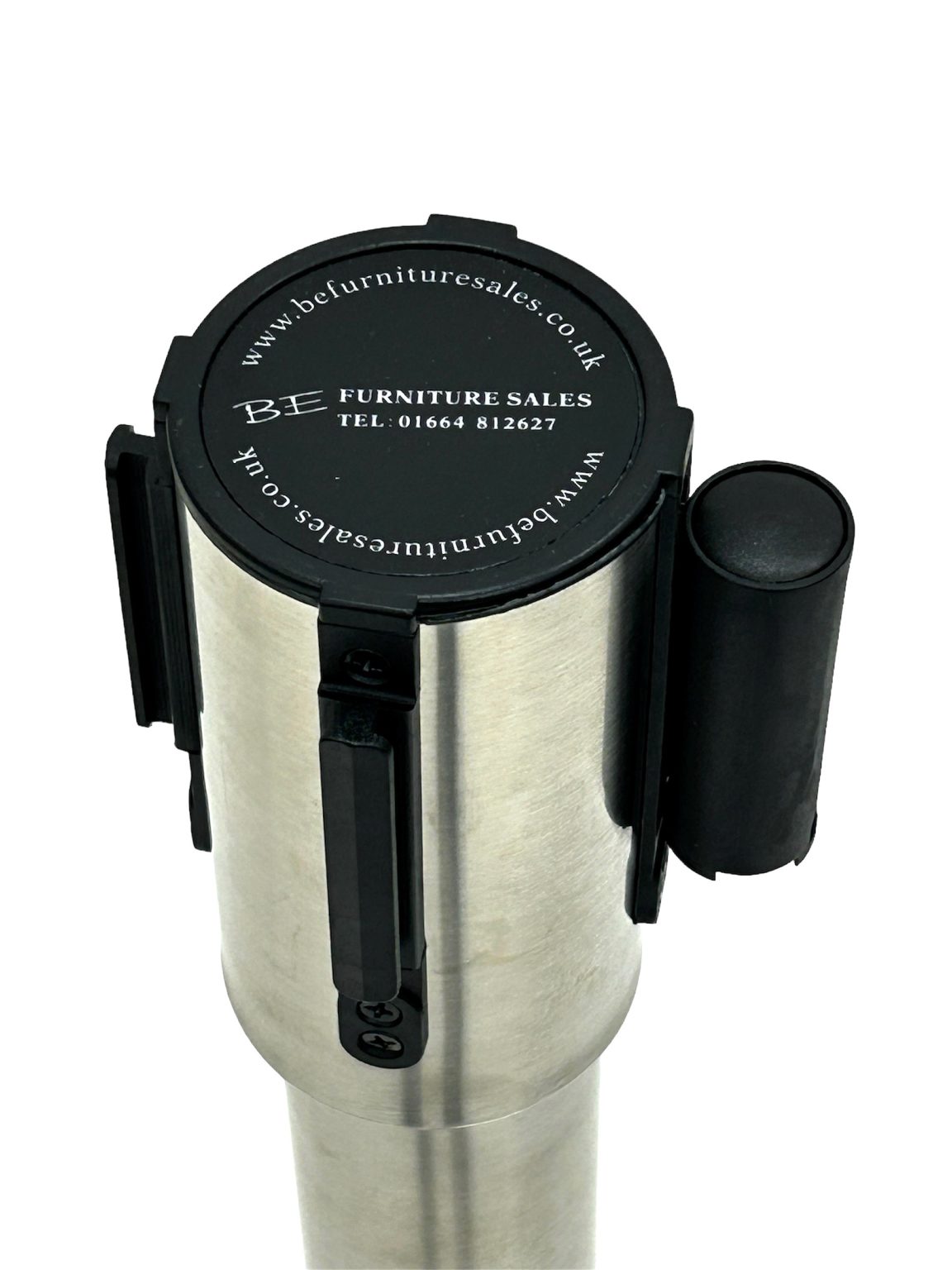 Retractable Stretch Barrier Black Webbing - BE Furniture Sales