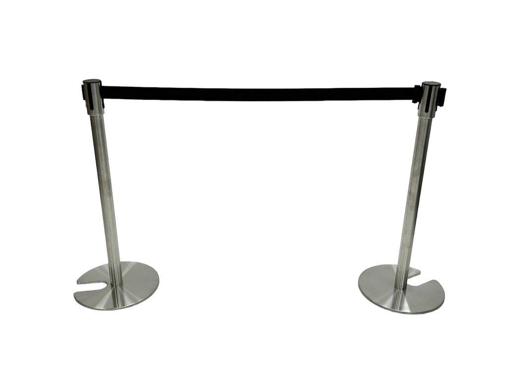 Retractable Stretch Barrier Black Webbing - BE Furniture Sales