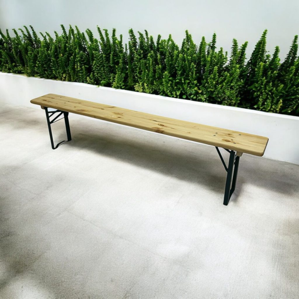 2 Meter Wooden Benches - Folding Legs - BE Furniture Sales
