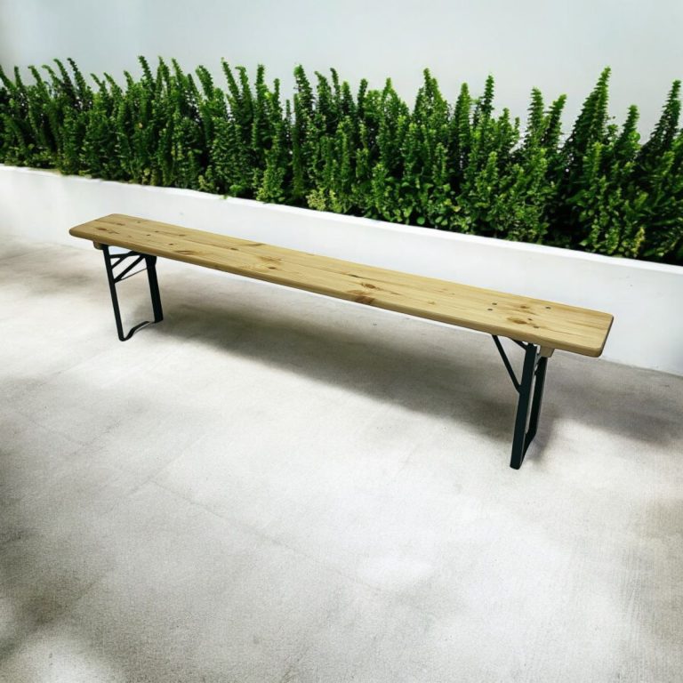 2 Meter Wooden Benches - Folding Legs - BE Furniture Sales