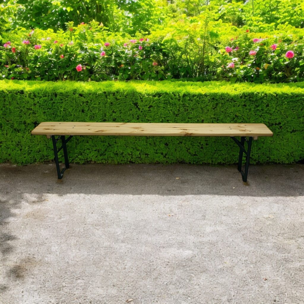 2 Meter Wooden Benches - Folding Legs - BE Furniture Sales