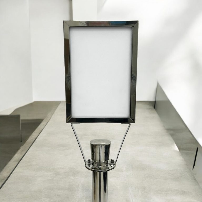 Portrait A4 Sign Holder - Barrier Post Sign - BE Furniture Sales