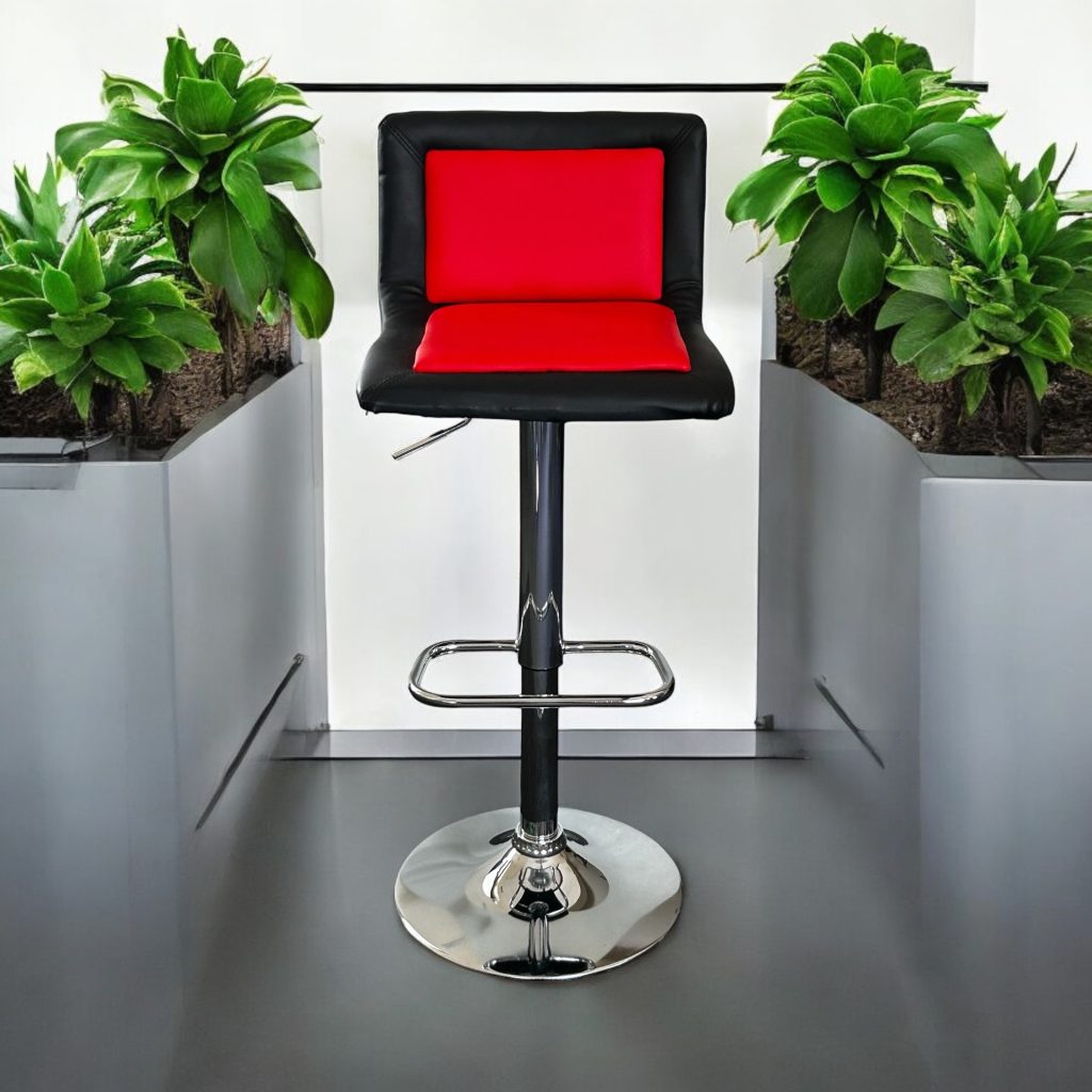 Red & Black Leather Bar Stools - BE Furniture Sales