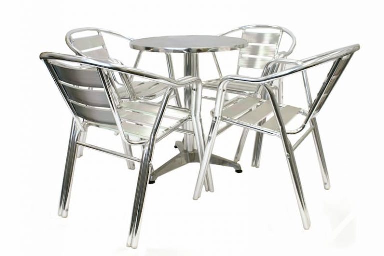 Aluminium Cafe Set - Table & 4 Chair Café Set - BE Furniture Sales
