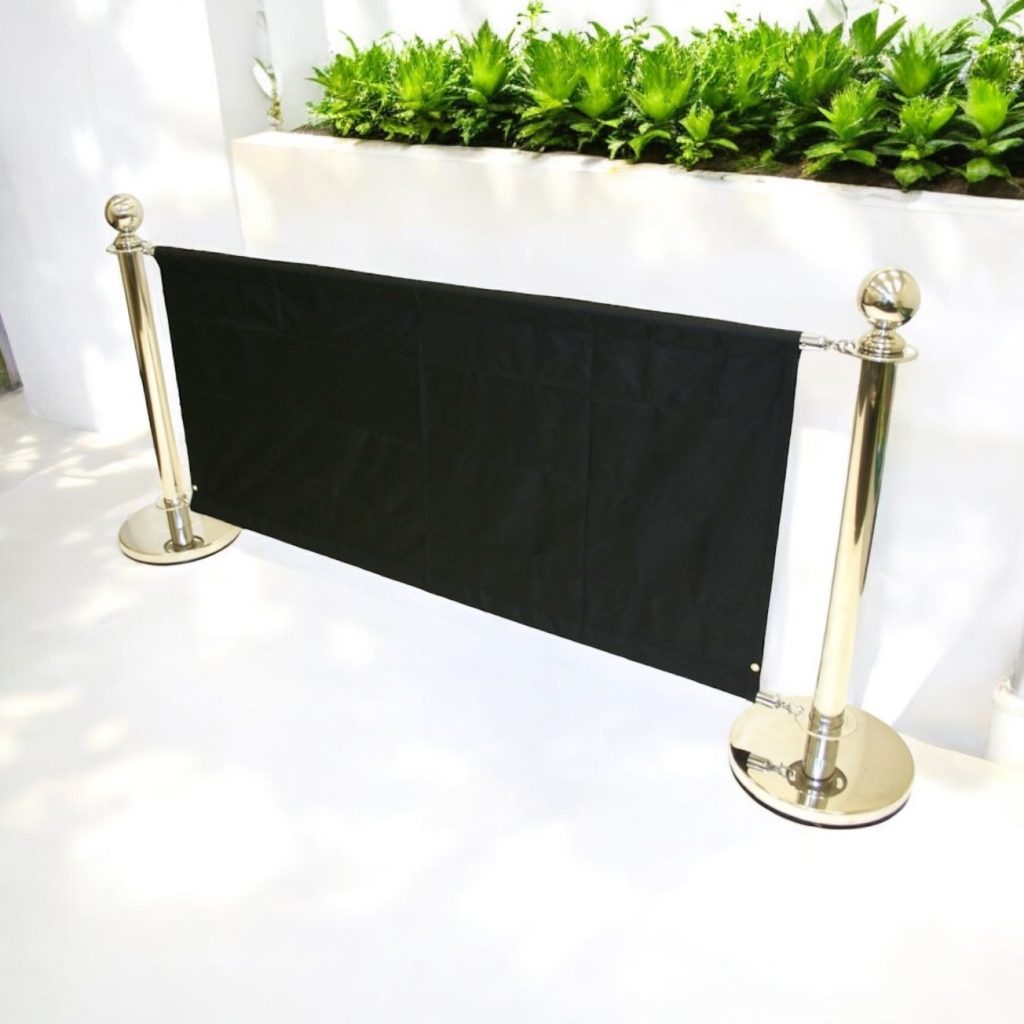 Cafe Barrier Set - 2 x Upright Posts, 2 x Bases, 2 x Cross Poles - BE ...