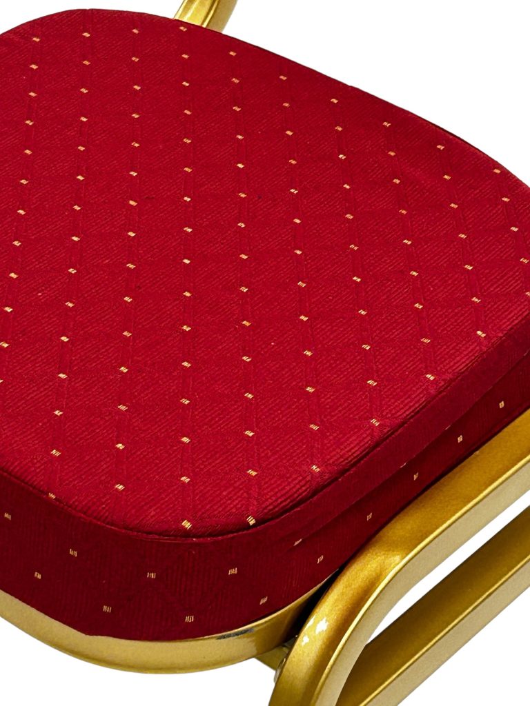 Premium Red Banquet Chairs - Gold Frame - BE Furniture Sales