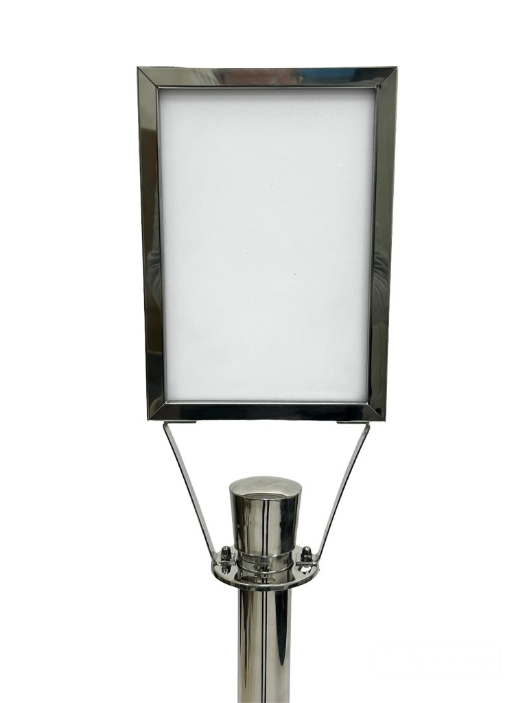 Portrait A4 Sign Holder - Barrier Post Sign - BE Furniture Sales