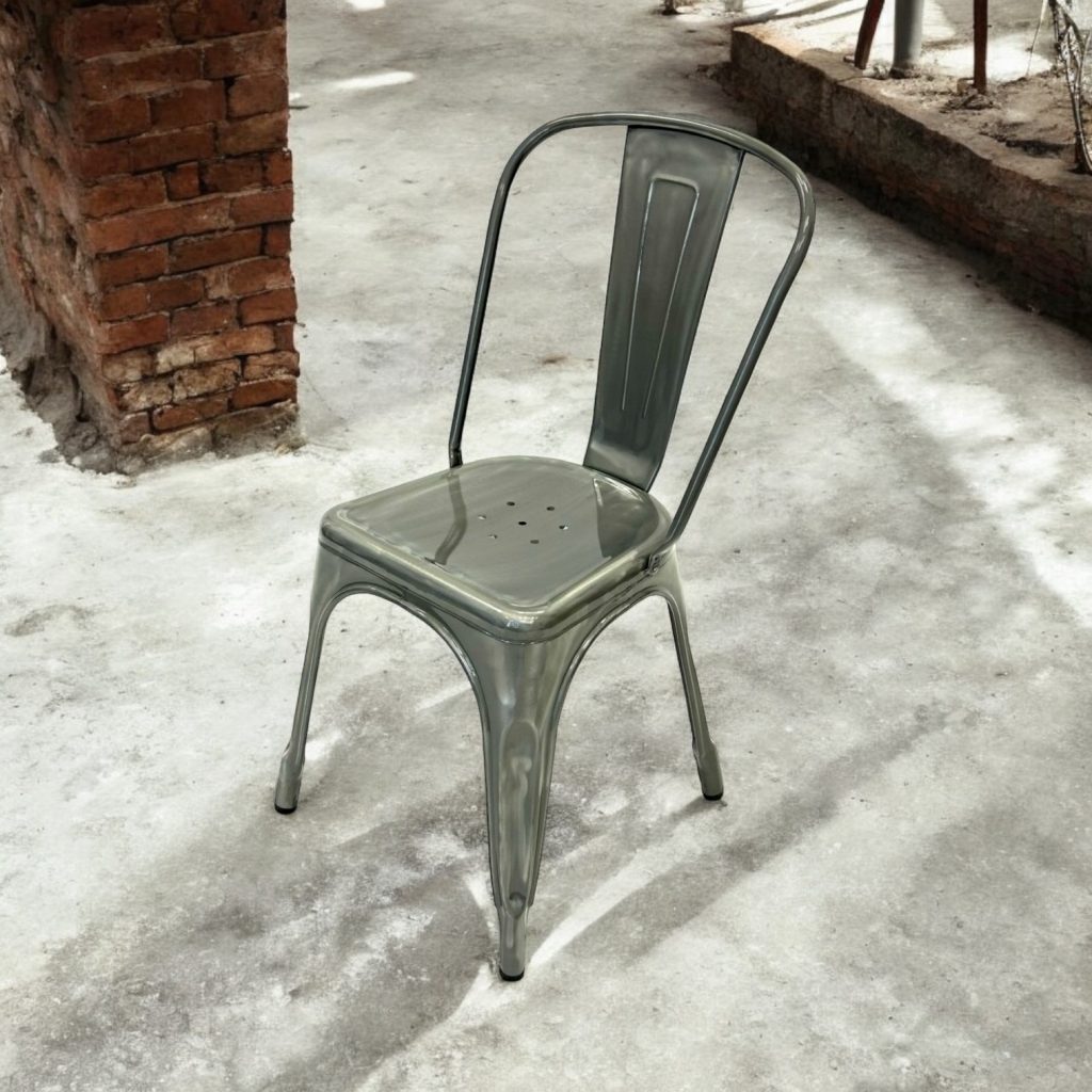 Silver Metal Tolix Chairs - Cafe's, Bistros - BE Furniture Sales