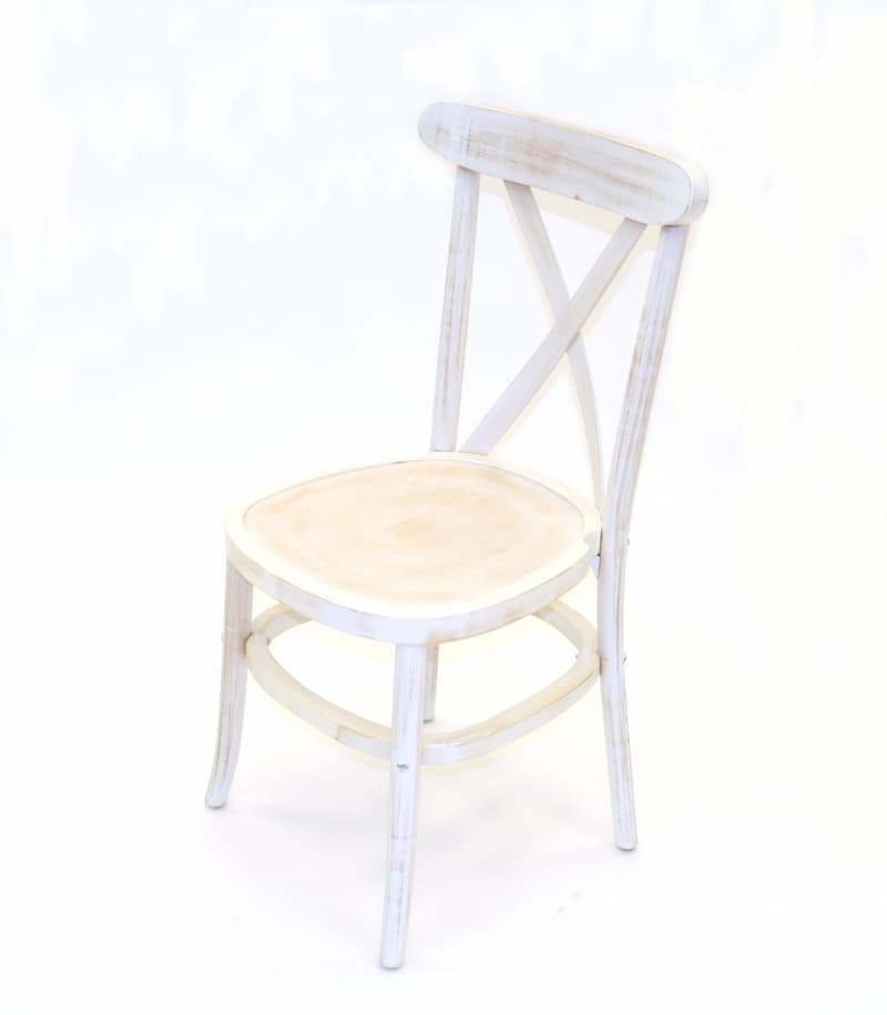 Limewash Wooden Cross Back Chair - BE Furniture SalesFarmhouse