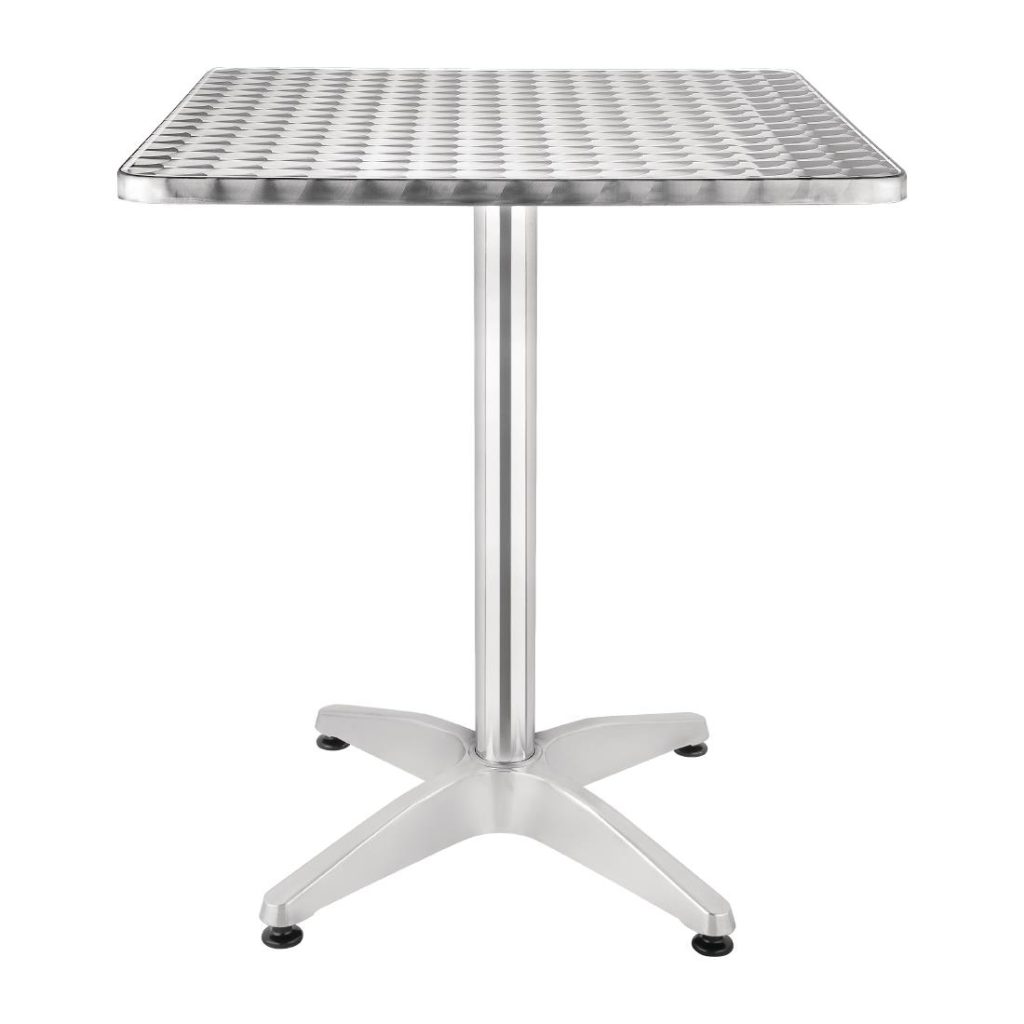 Aluminium Bistro Set - Square Pedestal Table & 4 Chair Set