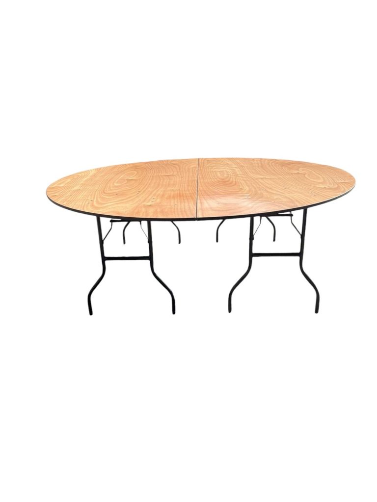 7ft Round Varnished Banquet Table - Varnished Top - BE Furniture Sales