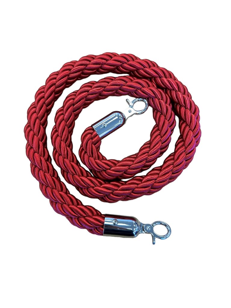 Red Braided Ropes - Silver Hook Ends - BE Furniture Sales