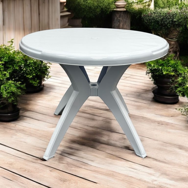 Round White Patio Table from BE Furniture Sales