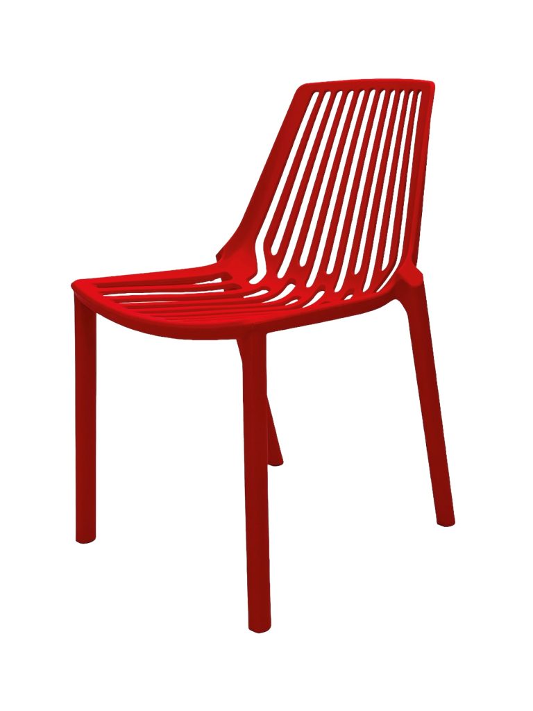 Red Plastic Stacking Chairs, Cafe's, Bistros or Gardens
