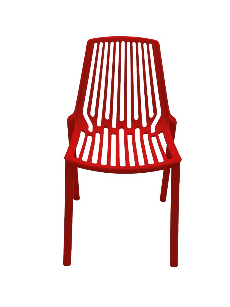 Red Plastic Stacking Chairs, Cafe's, Bistros or Gardens