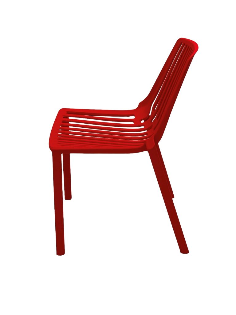 Red Plastic Stacking Chairs, Cafe's, Bistros or Gardens