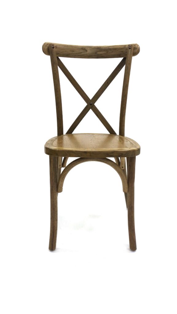 Light Rustic Wooden Cross Back Chairs - BE Furniture Sales