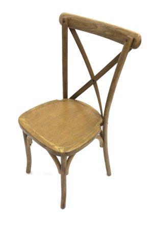 Light Rustic Wooden Cross Back Chairs - BE Furniture Sales