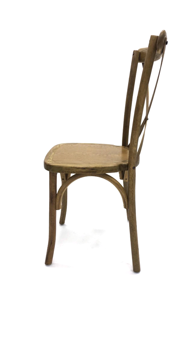 Light Rustic Wooden Cross Back Chairs - BE Furniture Sales