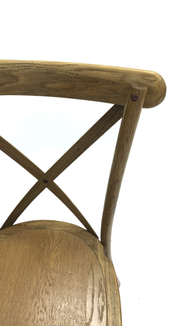 Light Rustic Wooden Cross Back Chairs - BE Furniture Sales