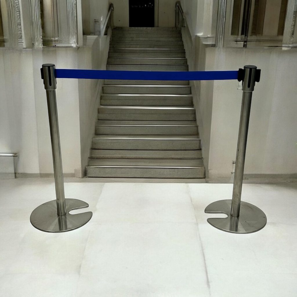 Blue Webbing Stretch Barrier - Crowd Control - BE Furniture Sales