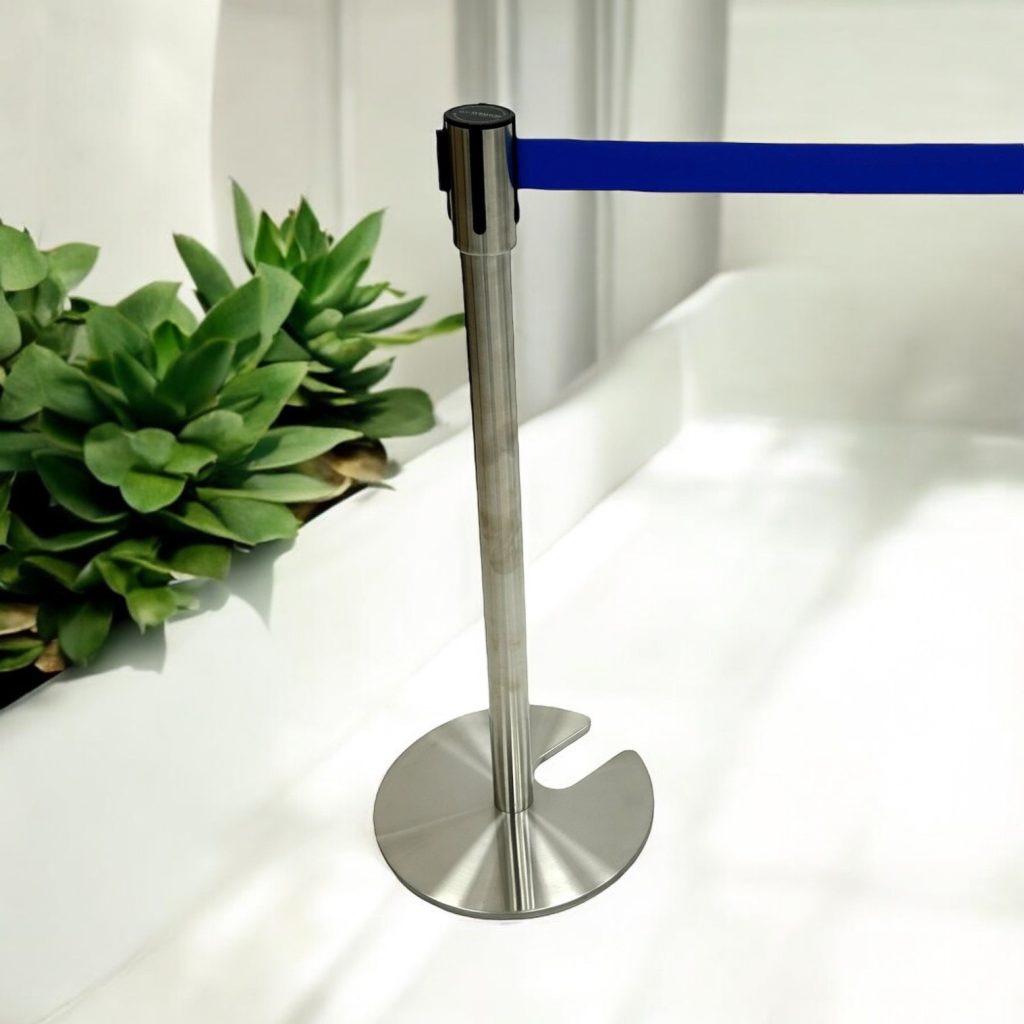 Retractable Stretch Barrier Blue Webbing - BE Furniture Sales