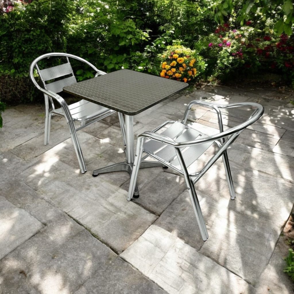 Aluminium Patio Bistro Set, Furniture Set For 2, BE Furniture Sales