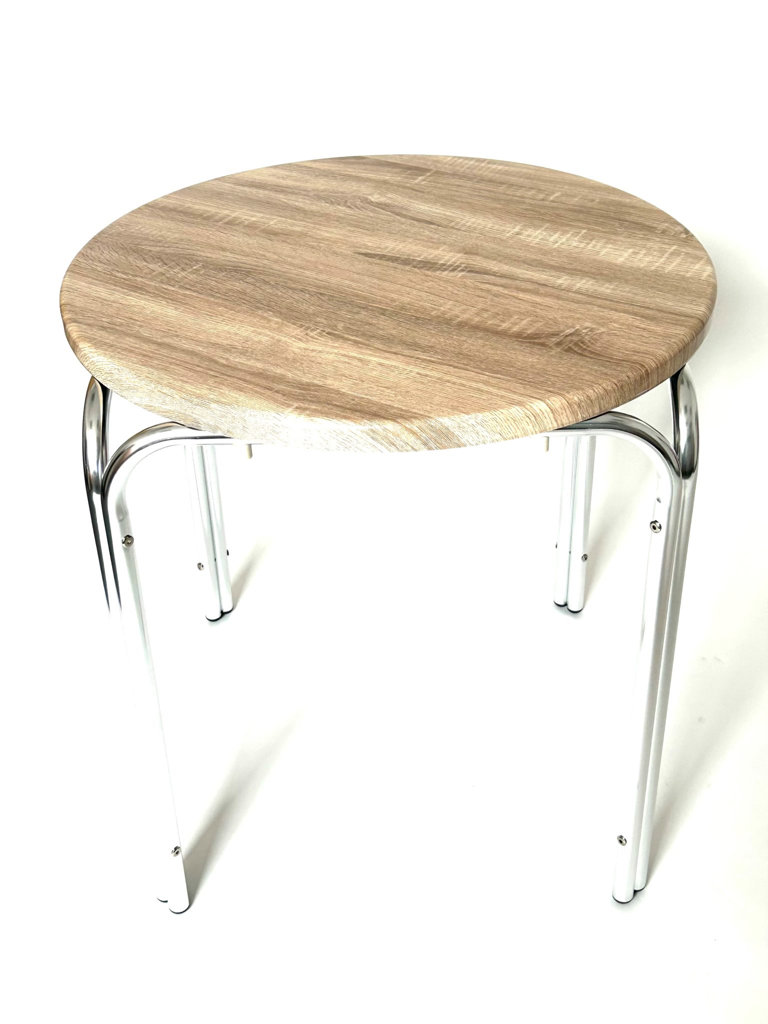 Light Wood Effect Round Table - 70cm Diameter - BE Furniture Sales