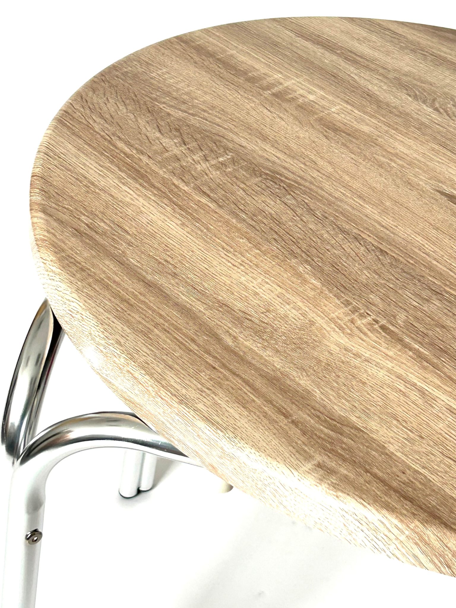 Light Wood Effect Round Table - 70cm Diameter - BE Furniture Sales