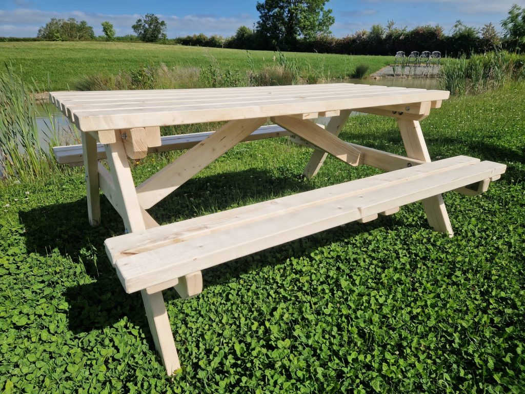 Wooden Picnic Benches - 6 Seater - BE Furniture Sales