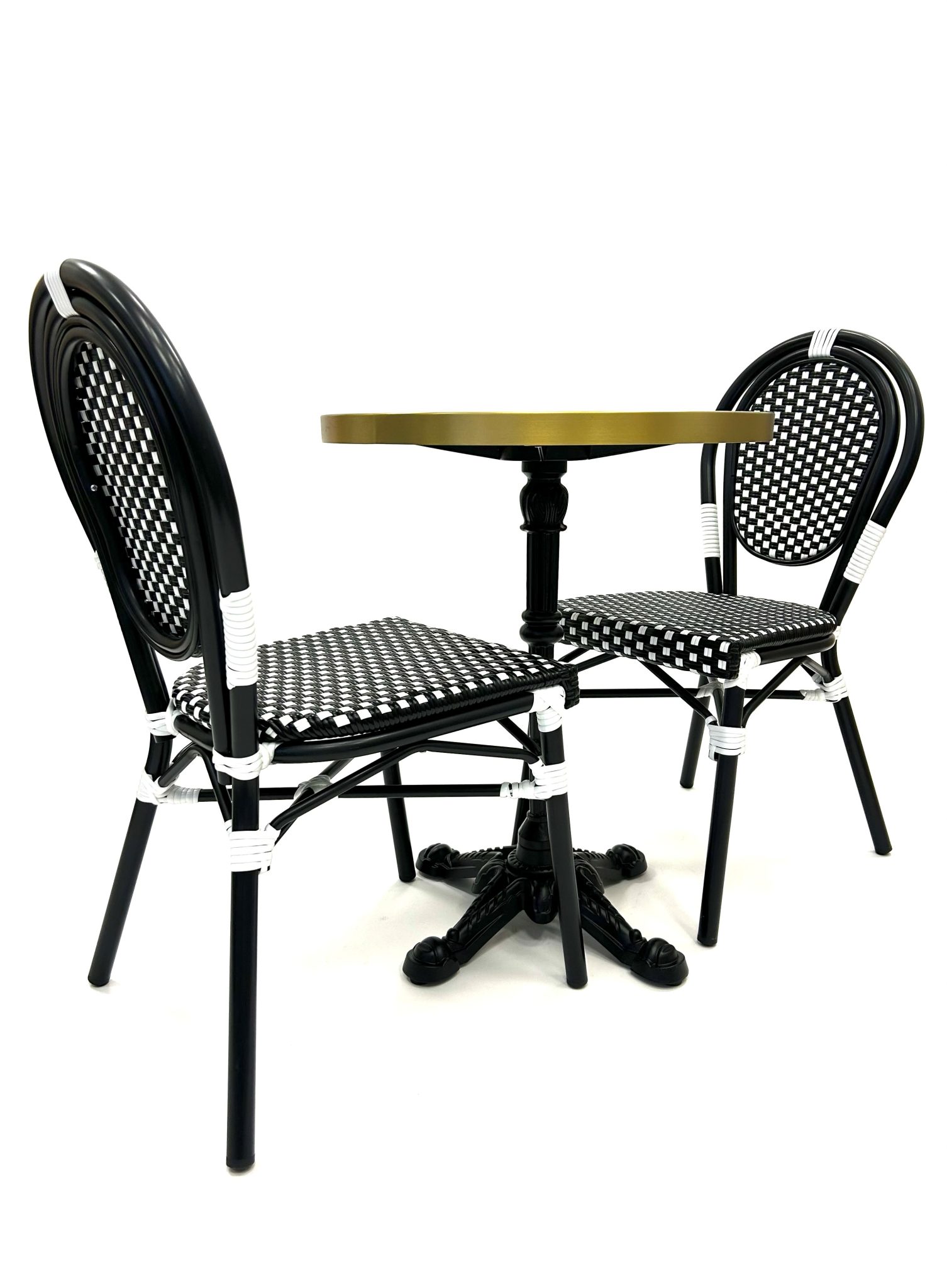 Black Paris Bistro Set - 2 Bistro Chairs & 1 Table - BE Furniture Sales
