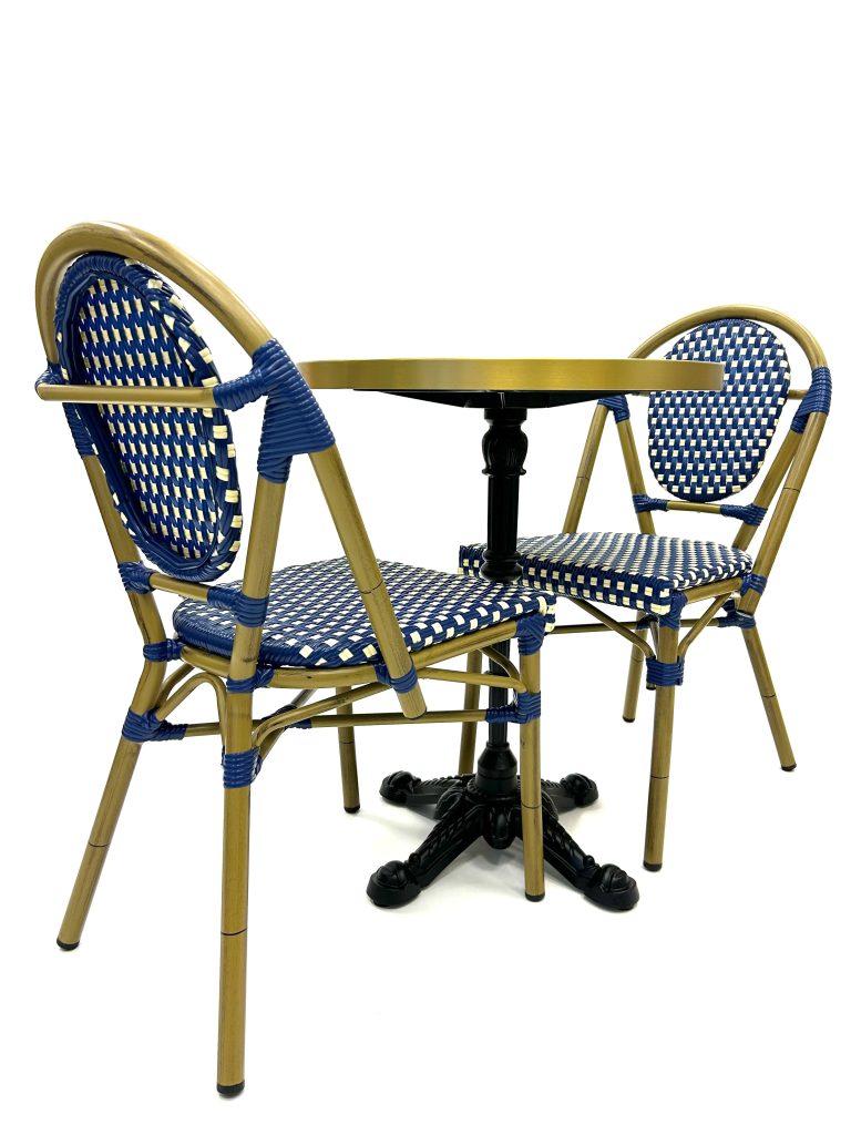 Blue Paris Bistro Set - 2 Bistro Chairs & 1 Table - BE Furniture Sales