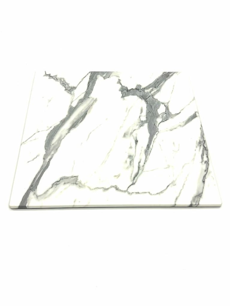 White Marble Effect Square Table Tops - 70cm Sq - BE Furniture Sales