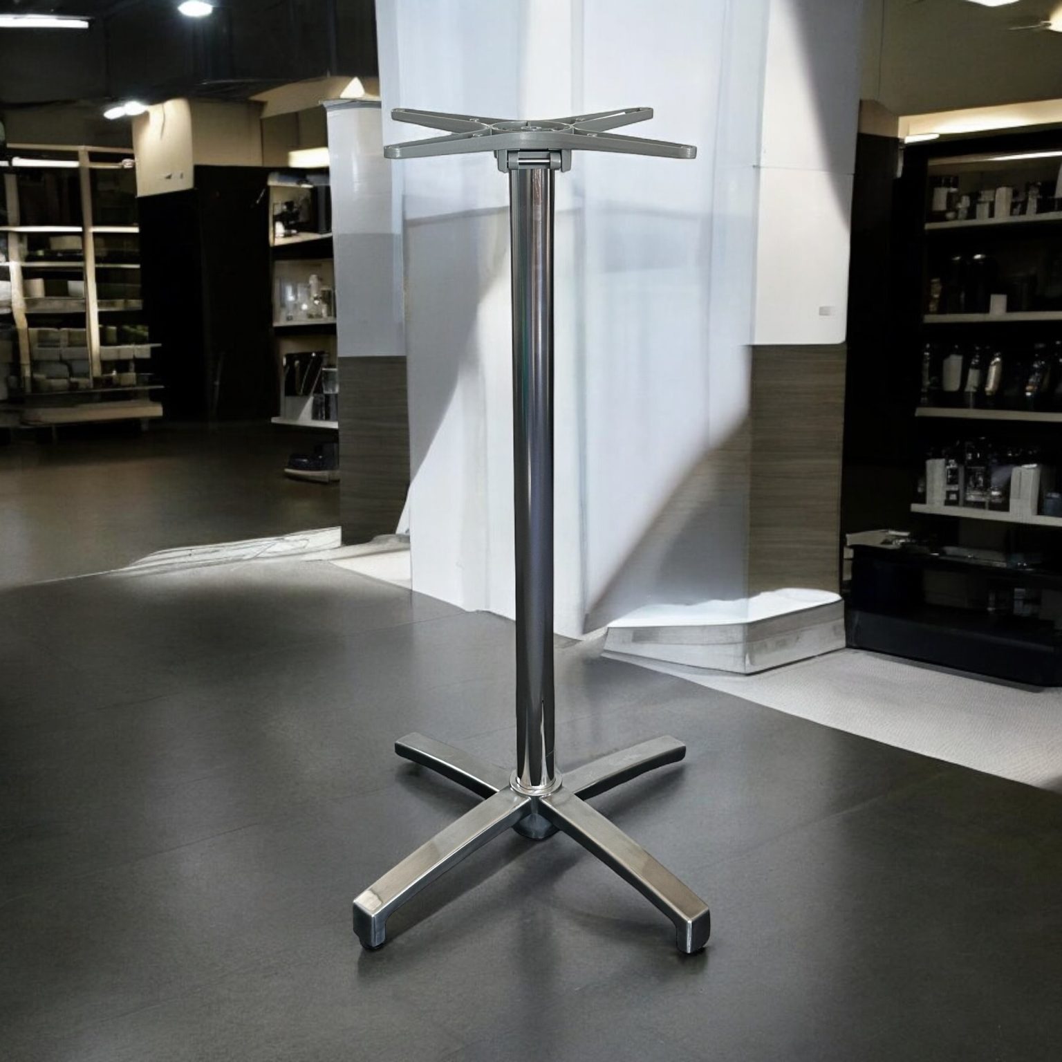 Aluminium Flip Top High Table Base - BE Furniture Sales