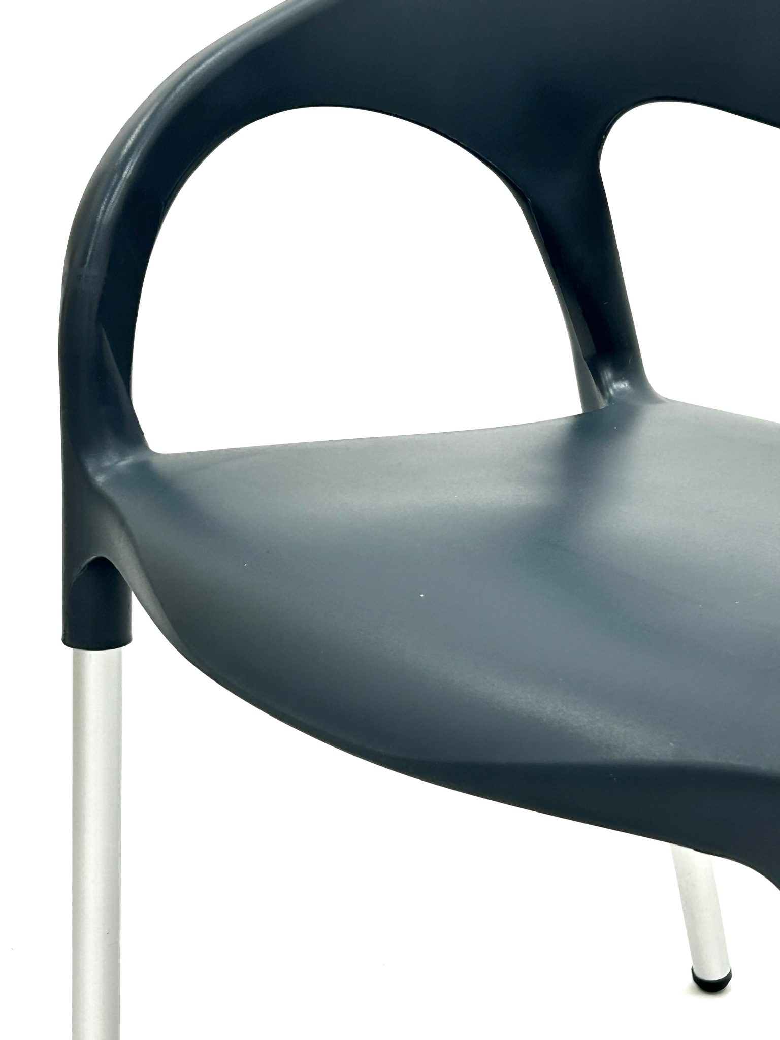 Plastic Stacking Side Chairs - Black or Grey - BE Furniture