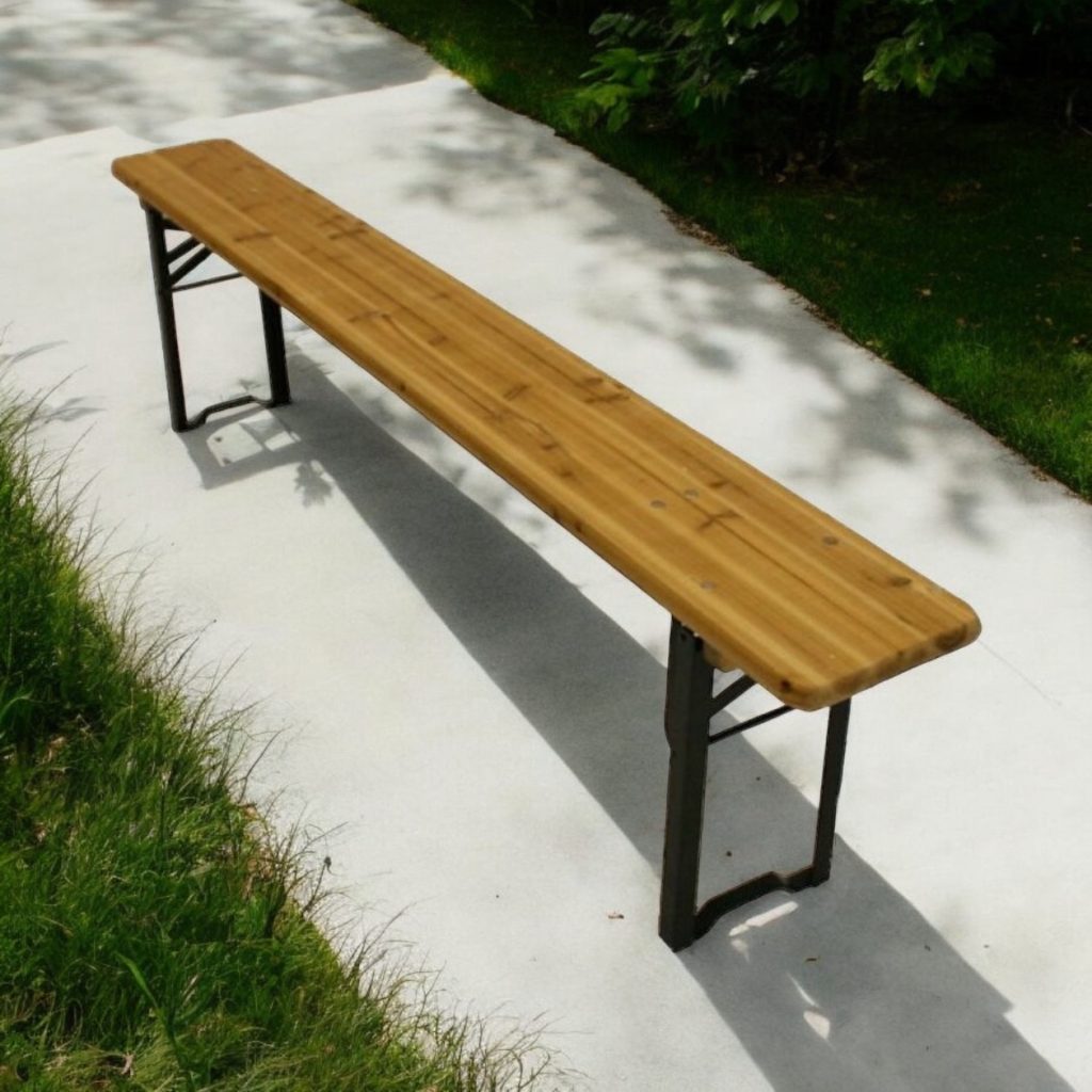 2 Meter Wooden Benches - Folding Legs - BE Furniture Sales