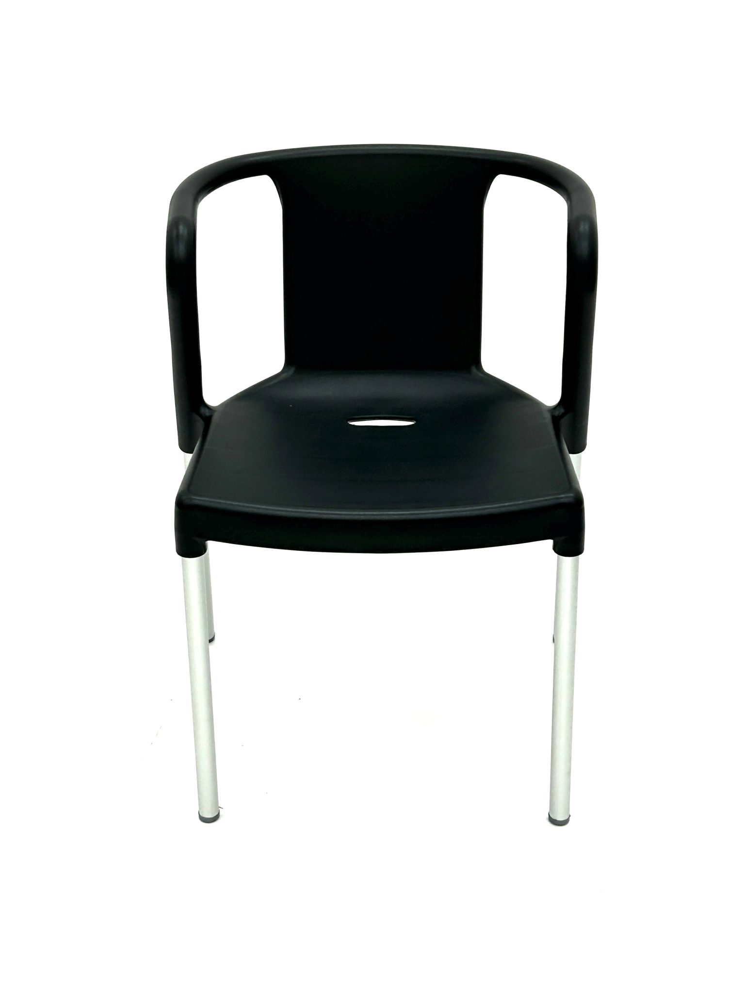 Plastic Stacking Chairs - Black or Grey - BE Furniture Sales