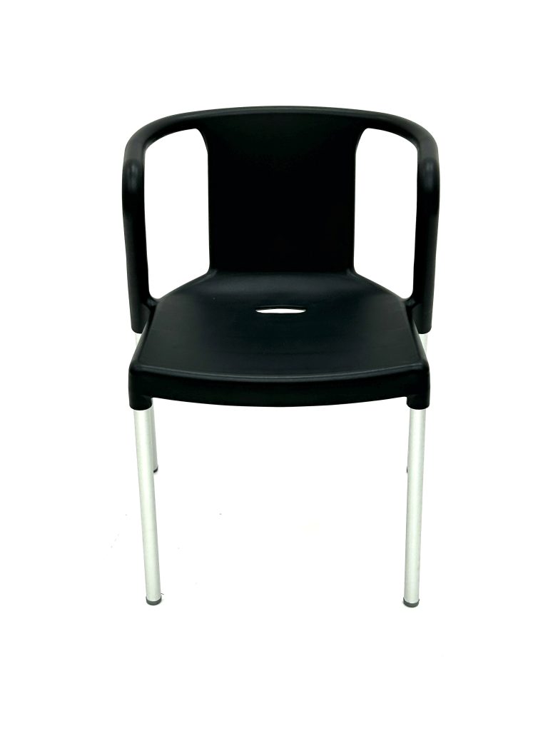 Plastic Stacking Chairs - Black or Grey - BE Furniture Sales