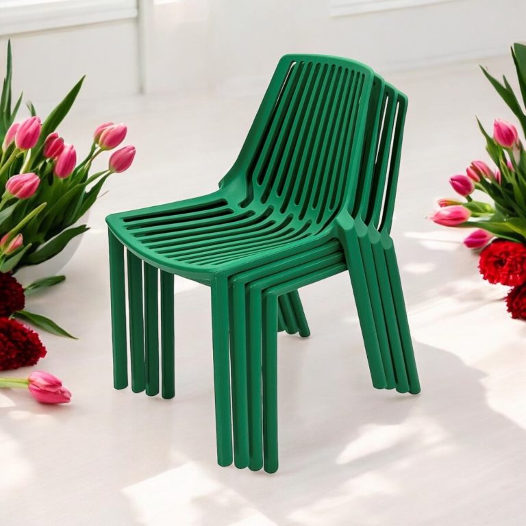Green Plastic Stacking Chairs - Bistros & Garden - BE Furniture