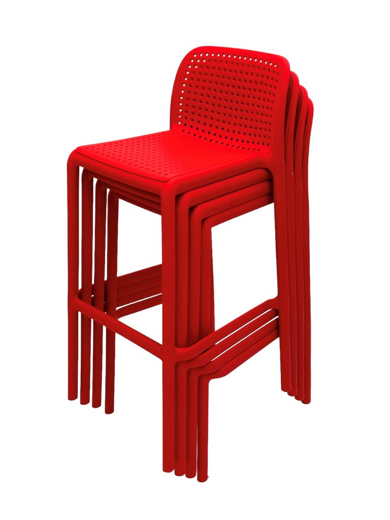 Deluxe Red High Stools - Pub, Cafe's, Clubs - BE Furniture Sales