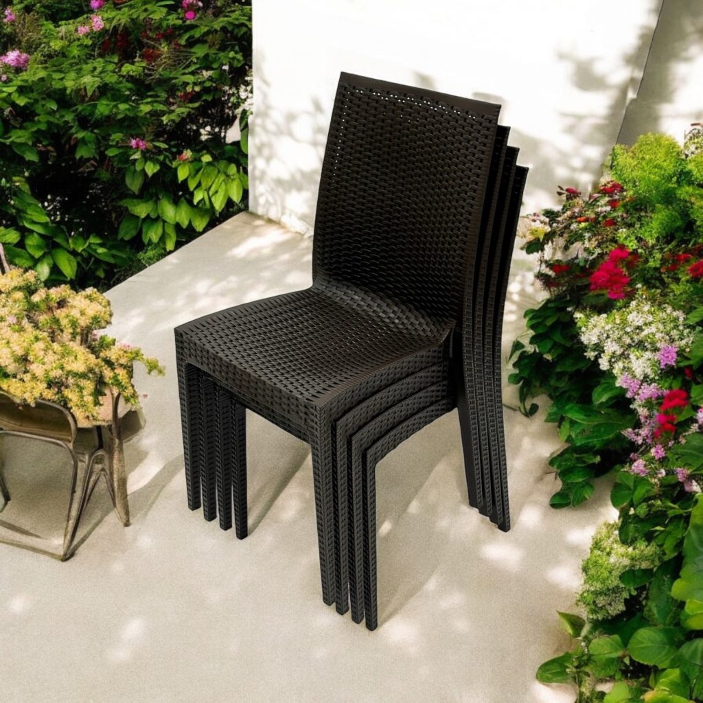 Brown Rattan Stacking Chairs - Bistros & Garden - BE Furniture