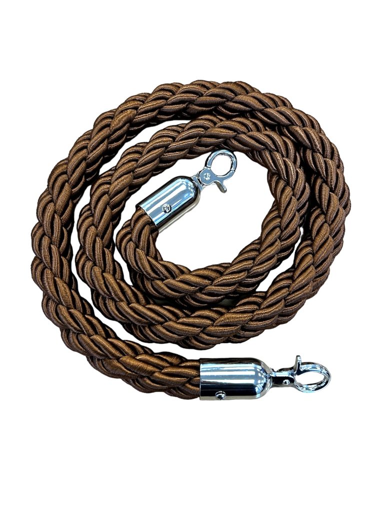 Brown Braided Ropes - Silver Hook Ends - BE Furniture Sales