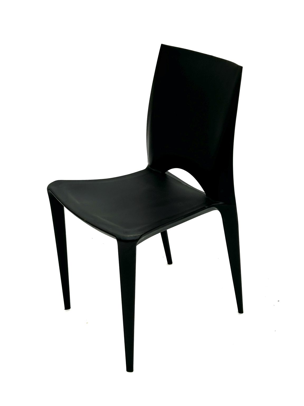 Black Plastic Stacking Chairs - Cafe or Home - BE Furniture Sales