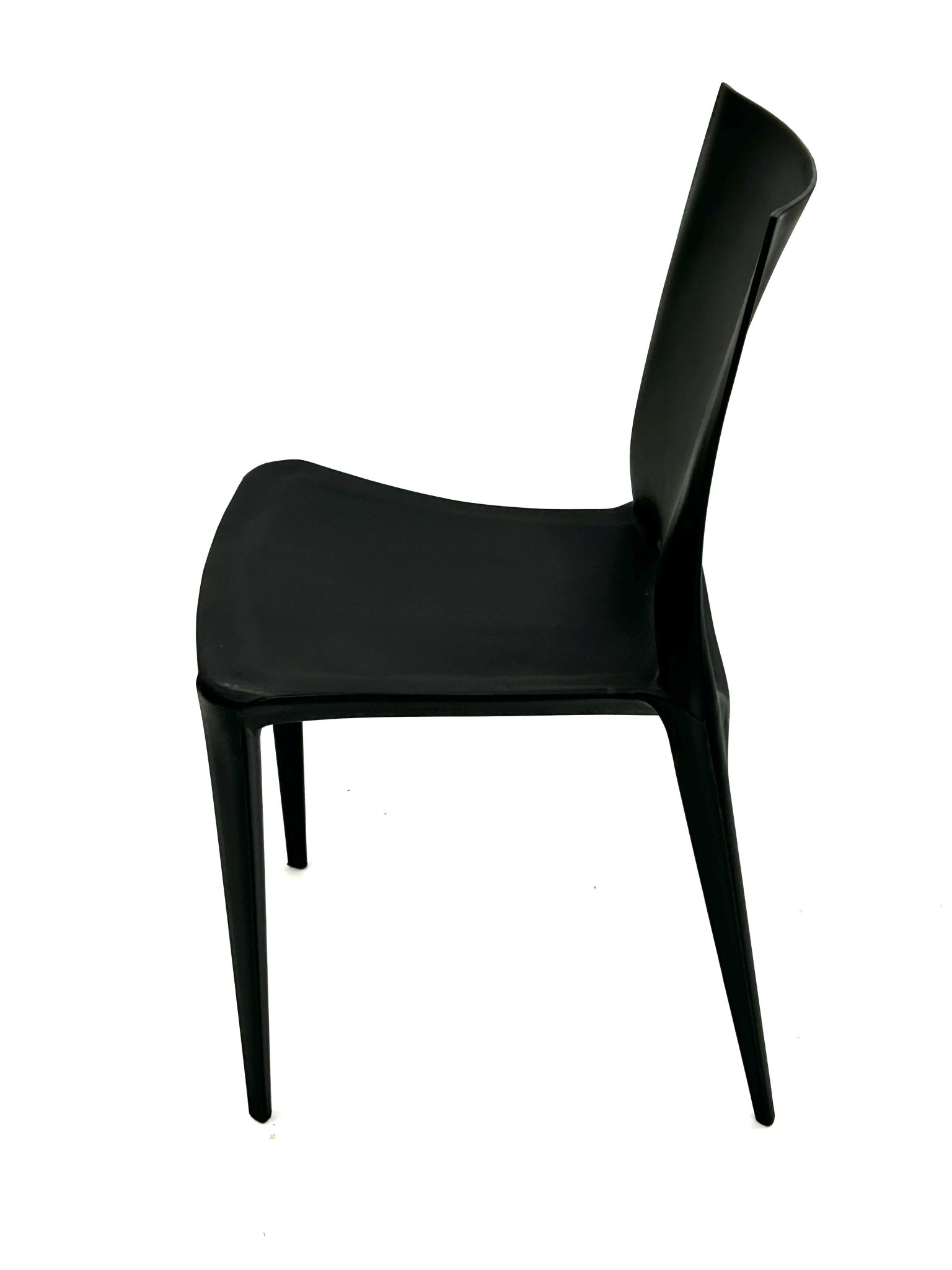 Black Plastic Stacking Chairs - Cafe or Home - BE Furniture Sales
