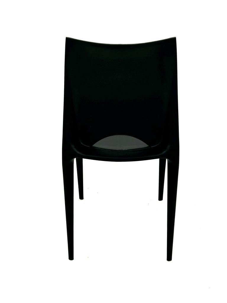 Black Plastic Stacking Chairs - Cafe or Home - BE Furniture Sales