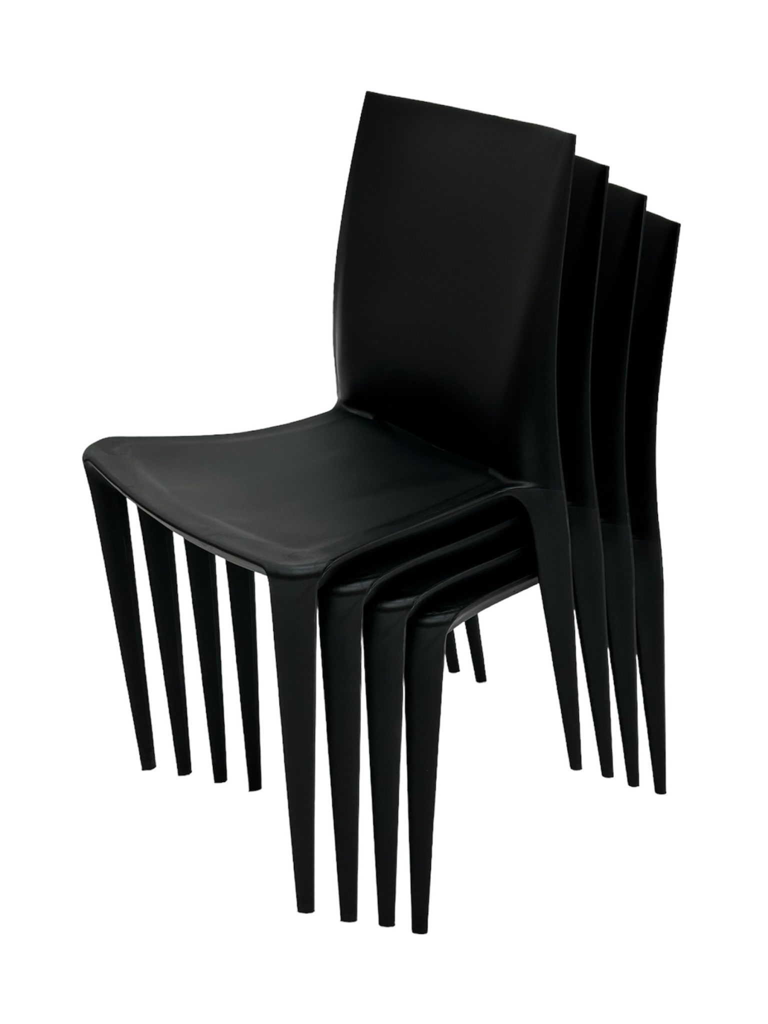 Black Plastic Stacking Chairs - Cafe or Home - BE Furniture Sales