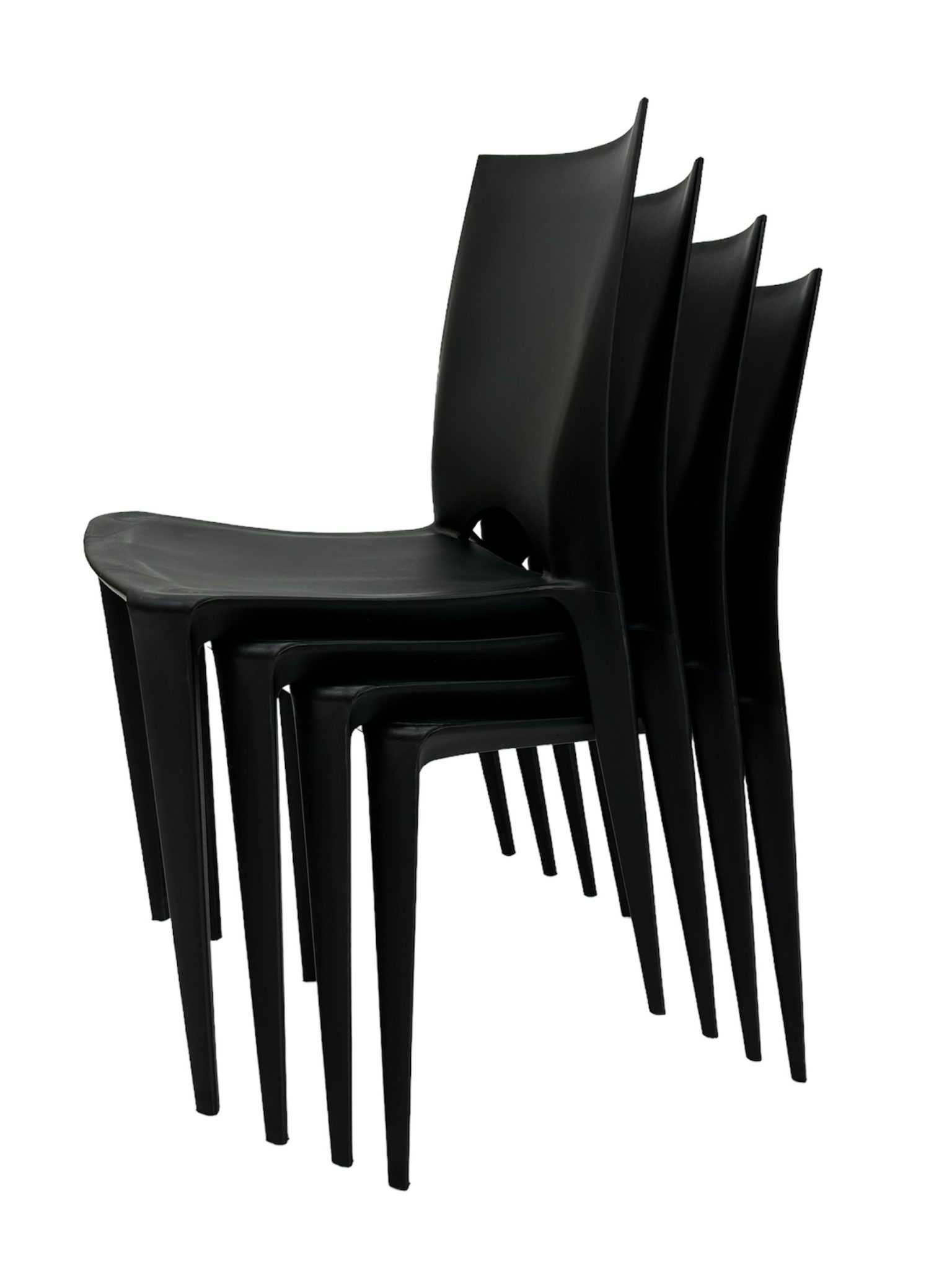 Black Plastic Stacking Chairs - Cafe or Home - BE Furniture Sales