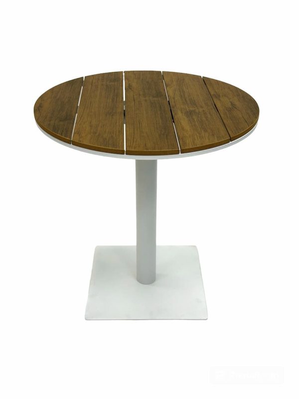 Round Pedestal Bistro Table - White Frame - BE Furniture Sales