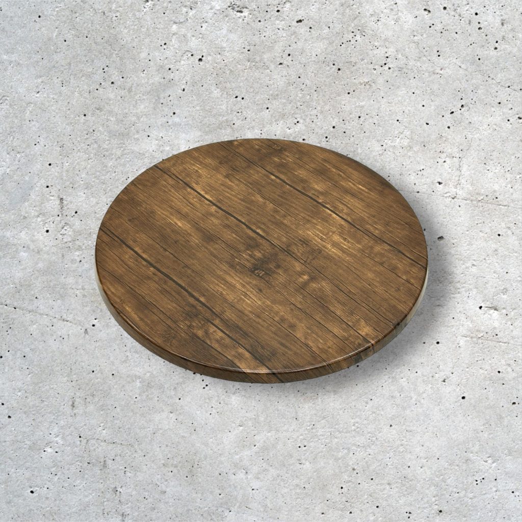 Dark Oak Effect Tops - 70 cm round - BE Furniture Sales